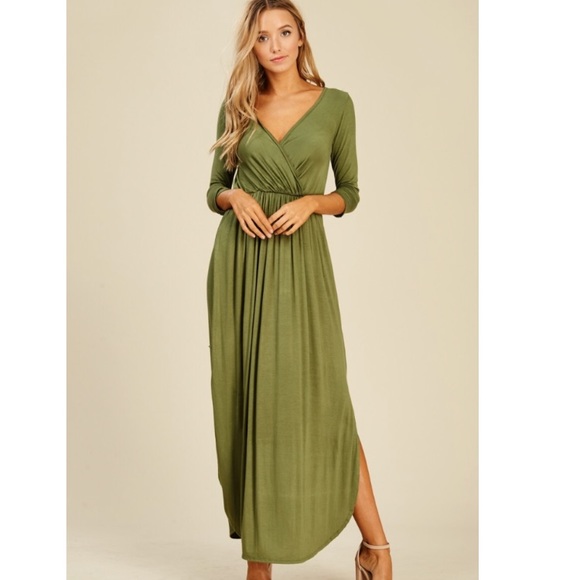 Dresses | Last One Avocado Green Pleated Dress | Poshmark